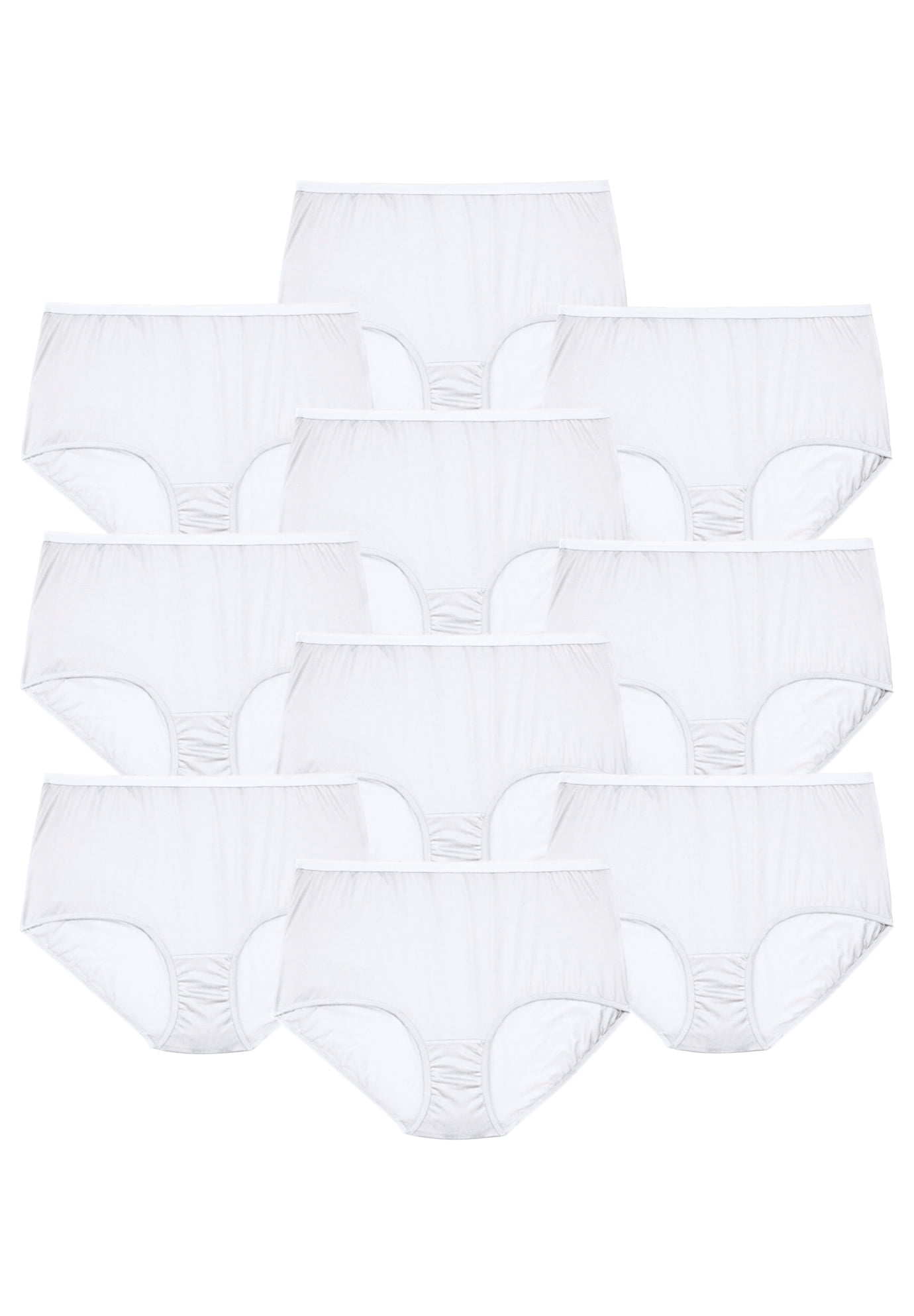 Comfort Choice Womens Plus Size Cotton Brief 10 Pack