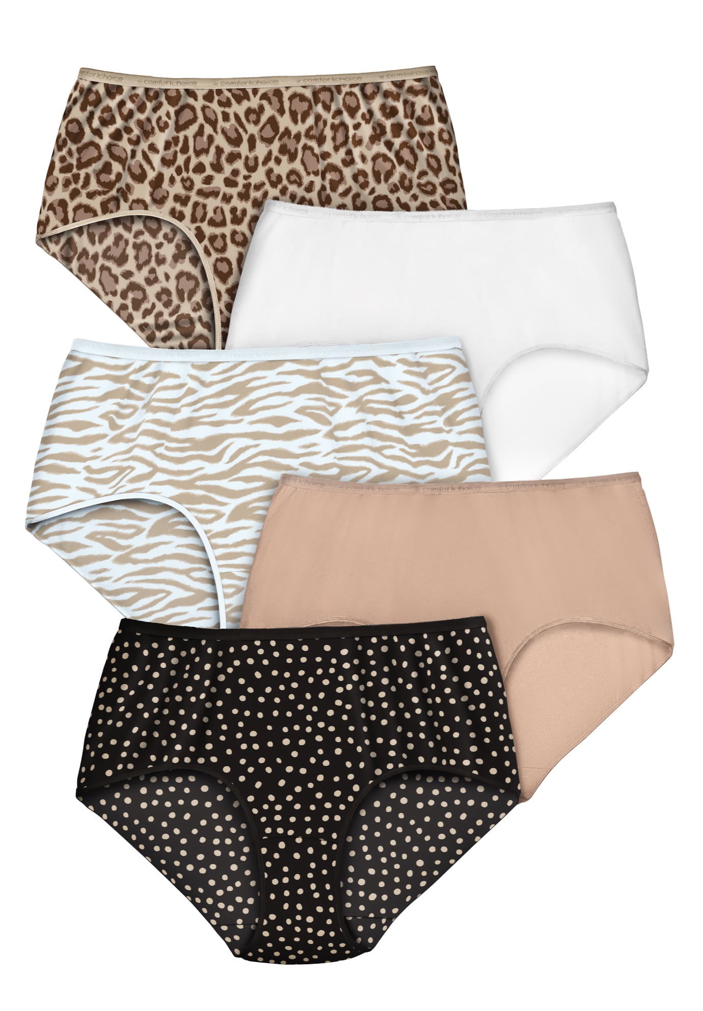 Comfort Choice Plus Size Cotton Brief 5 Pack