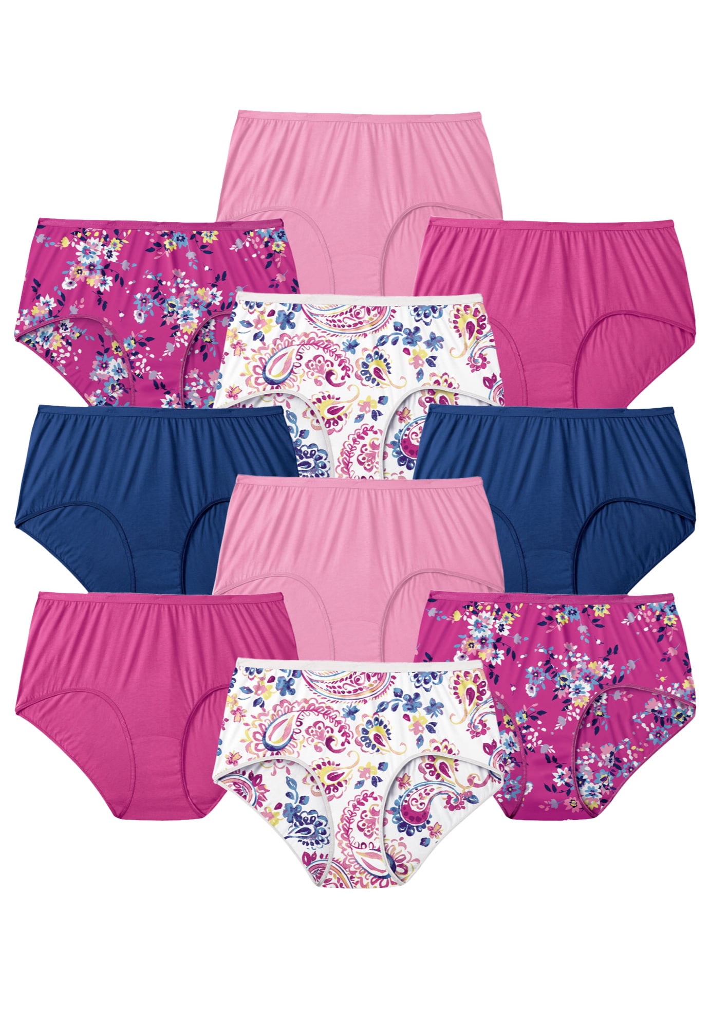 Comfort Choice Plus Size Full Coverage Cotton Brief 10-Pack - Walmart.com Comfort Choice Plus Size Full Coverage Cotton Brief 10-Pack - Walmart.com