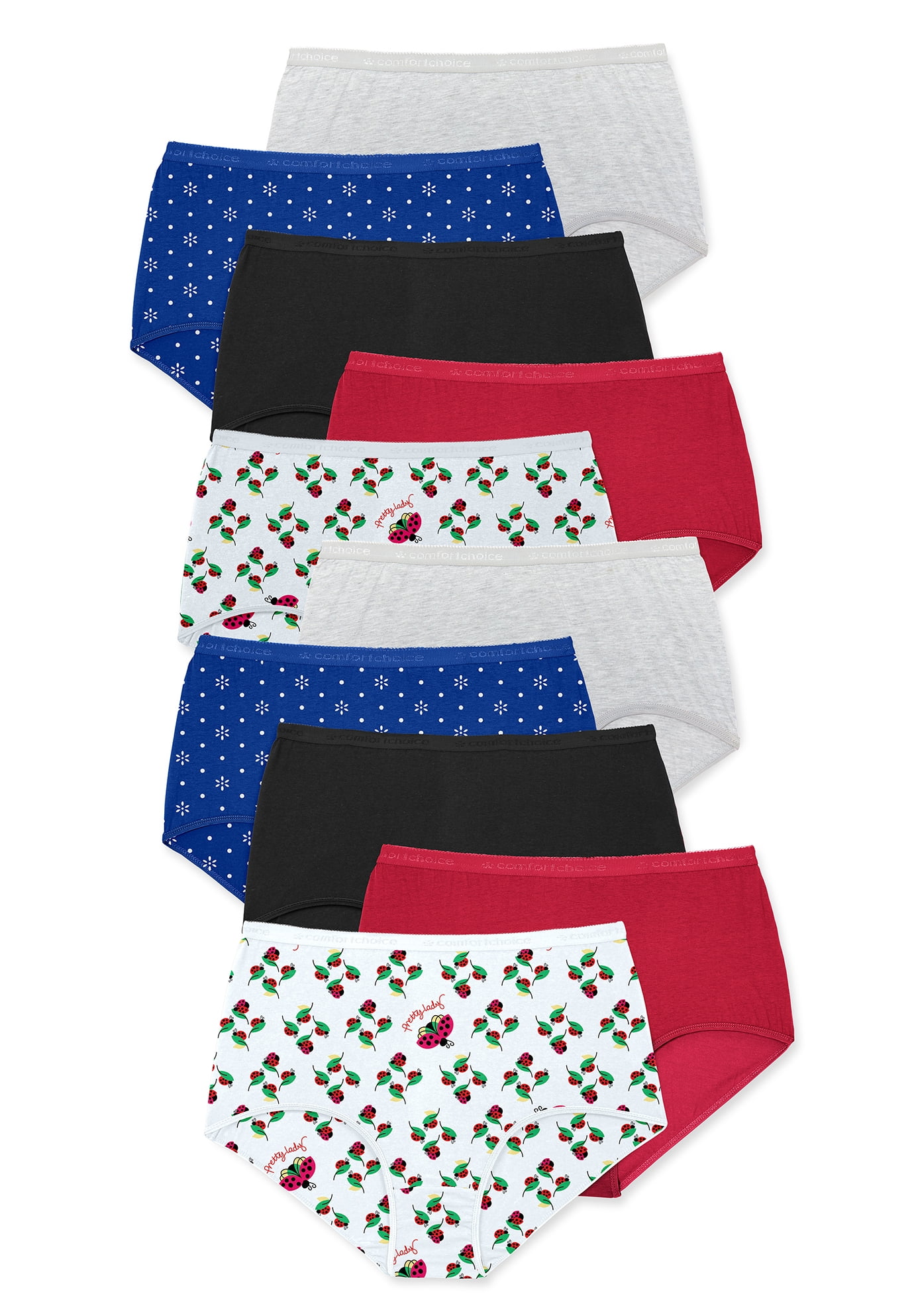 Comfort Choice Plus Size Full Coverage Cotton Brief 10-Pack - Walmart.com