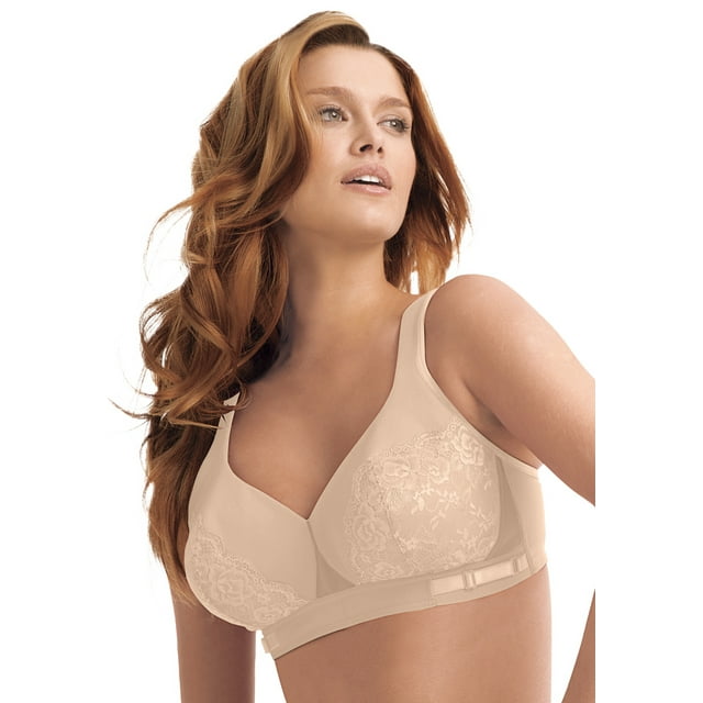 Comfort Choice Womens Plus Size Full Coverage Lace Cup Bra
