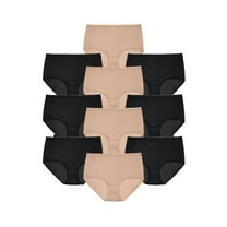 Comfort Choice Women's Plus Size Full Coverage Nylon Brief 10-Pack ...