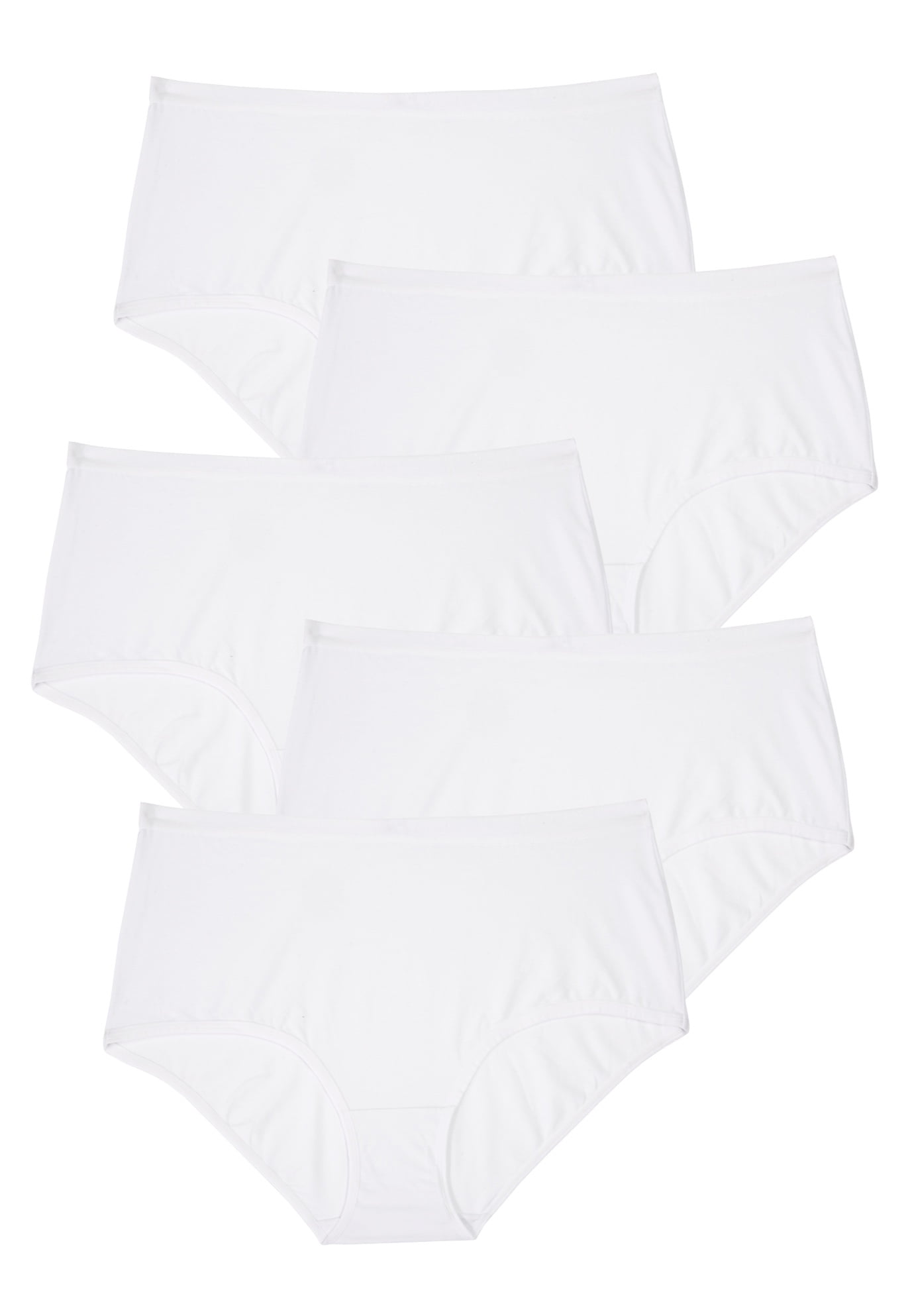 Comfort Choice Plus Size Full Coverage Stretch Cotton Brief 5 Pack ...