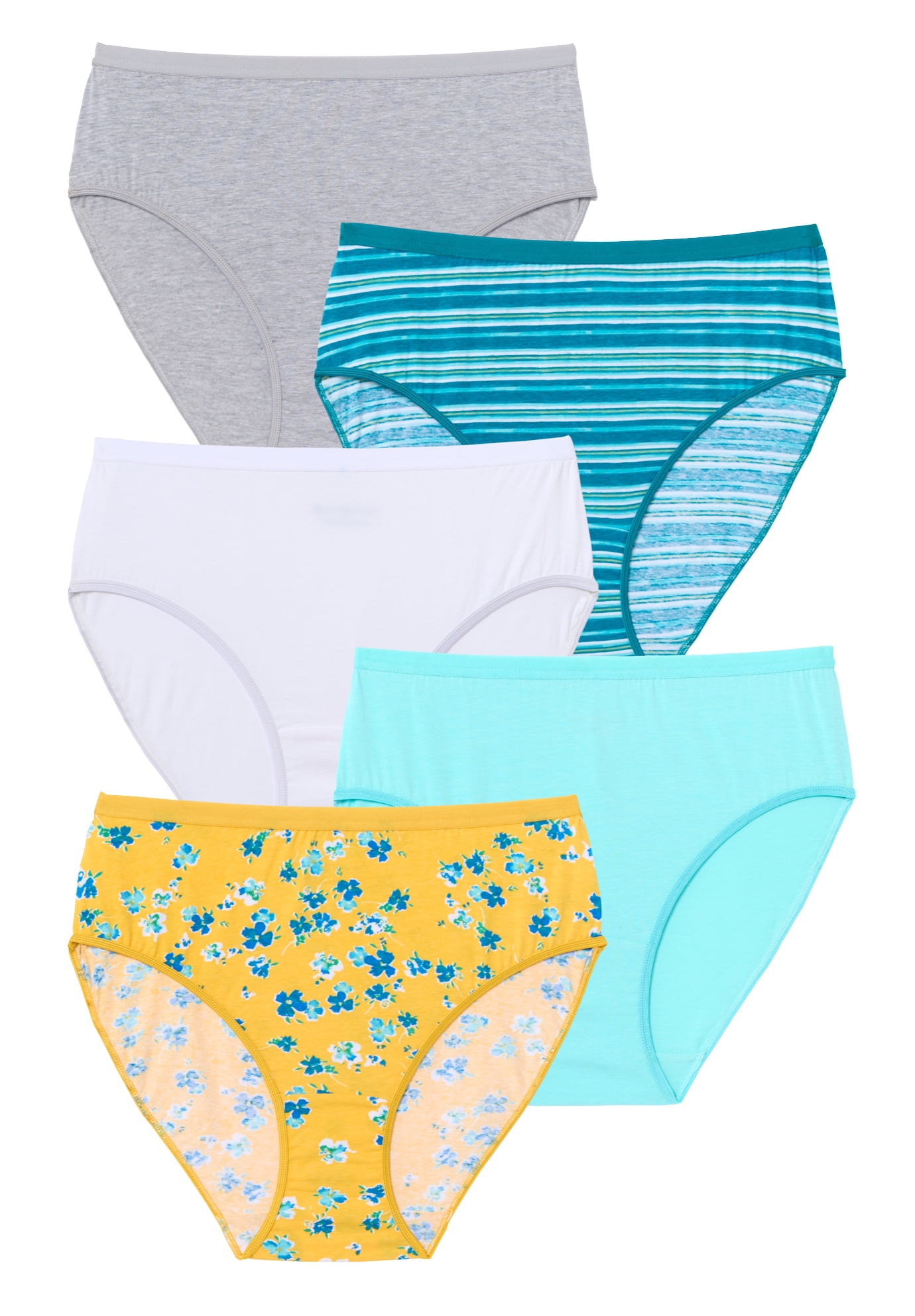 Comfort Choice Plus Size Hi-Cut Cotton Brief 5-Pack - Walmart.com