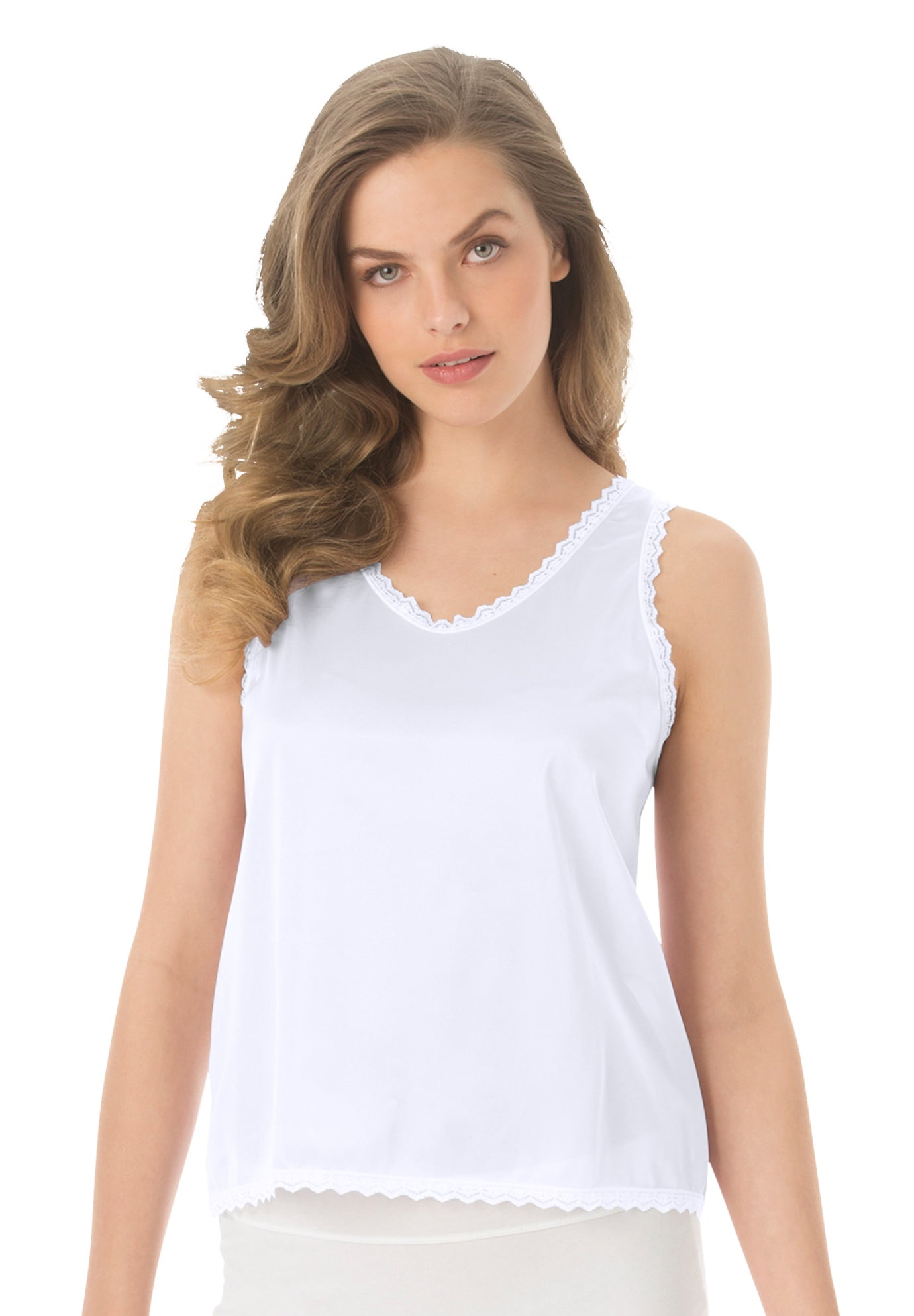 Comfort Choice Women's Plus Size Lace-Trim Camisole - Walmart.com