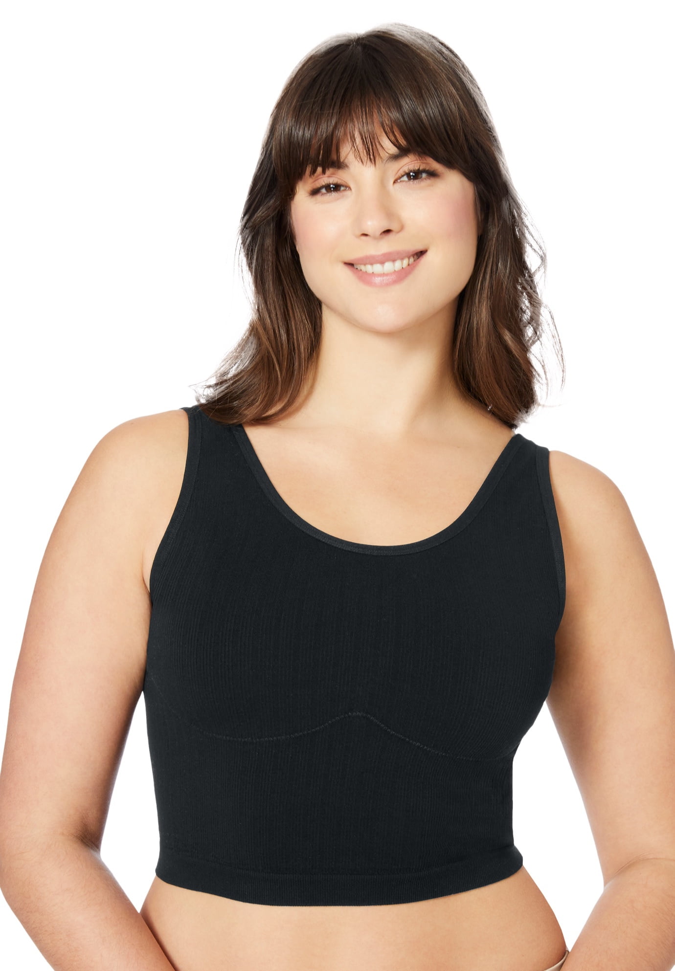 Comfort Choice Women's Plus Size Longline Ribbed Leisure Bra - Walmart.com