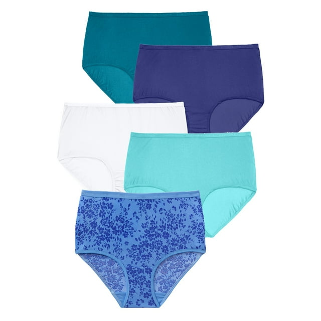 Comfort Choice Women's Plus Size Nylon Brief 5-Pack Underwear - Walmart.com
