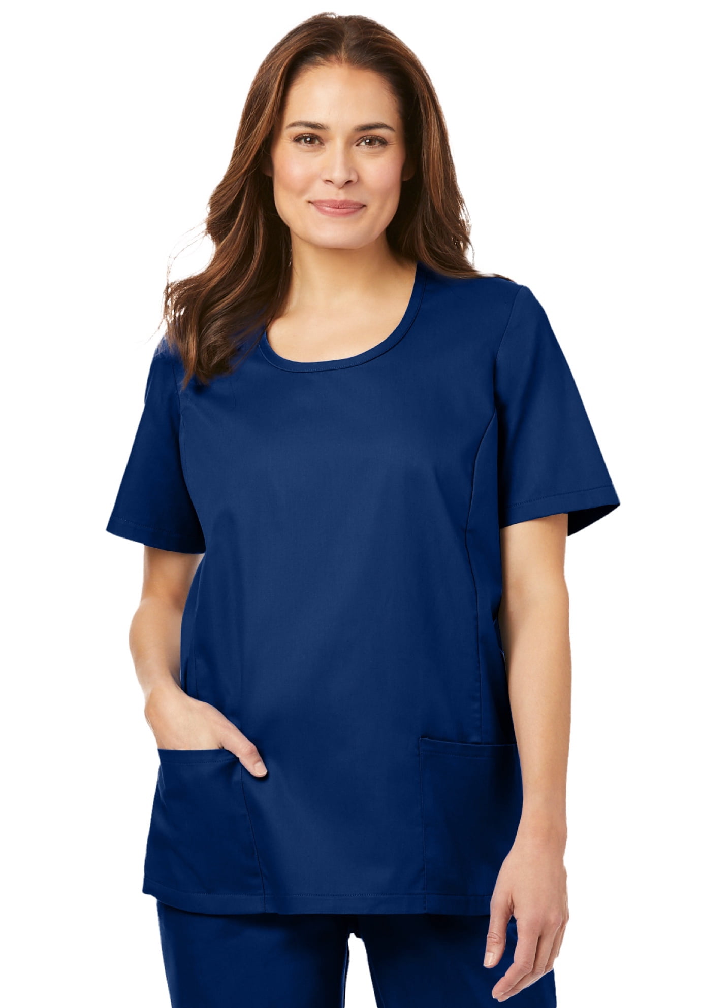 Comfort Choice Women's Plus Size Scoopneck Scrub Top - Walmart.com