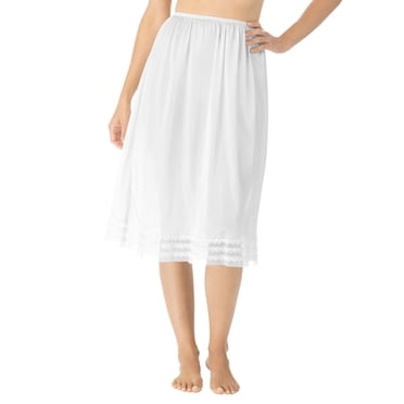 Shadowline Women's Plus Size Long Length Cotton Batiste Half Slip Skirt ...