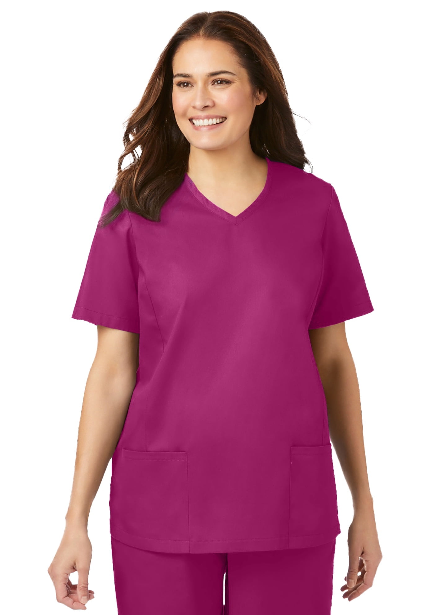 Comfort Choice Women's Plus Size V-Neck Scrub Top - Walmart.com