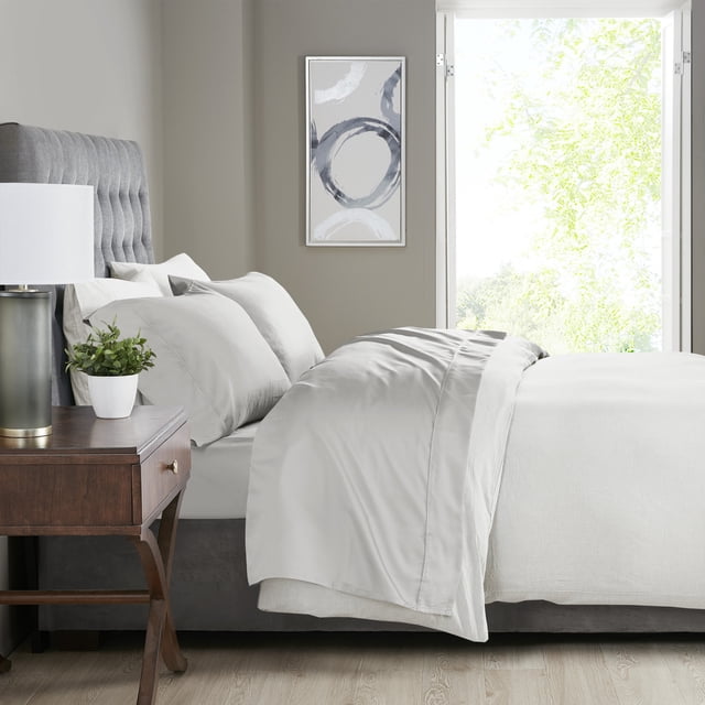 Comfort Classics 525 Thread Count Cotton Rich 4 Piece Light Gray Sheet ...