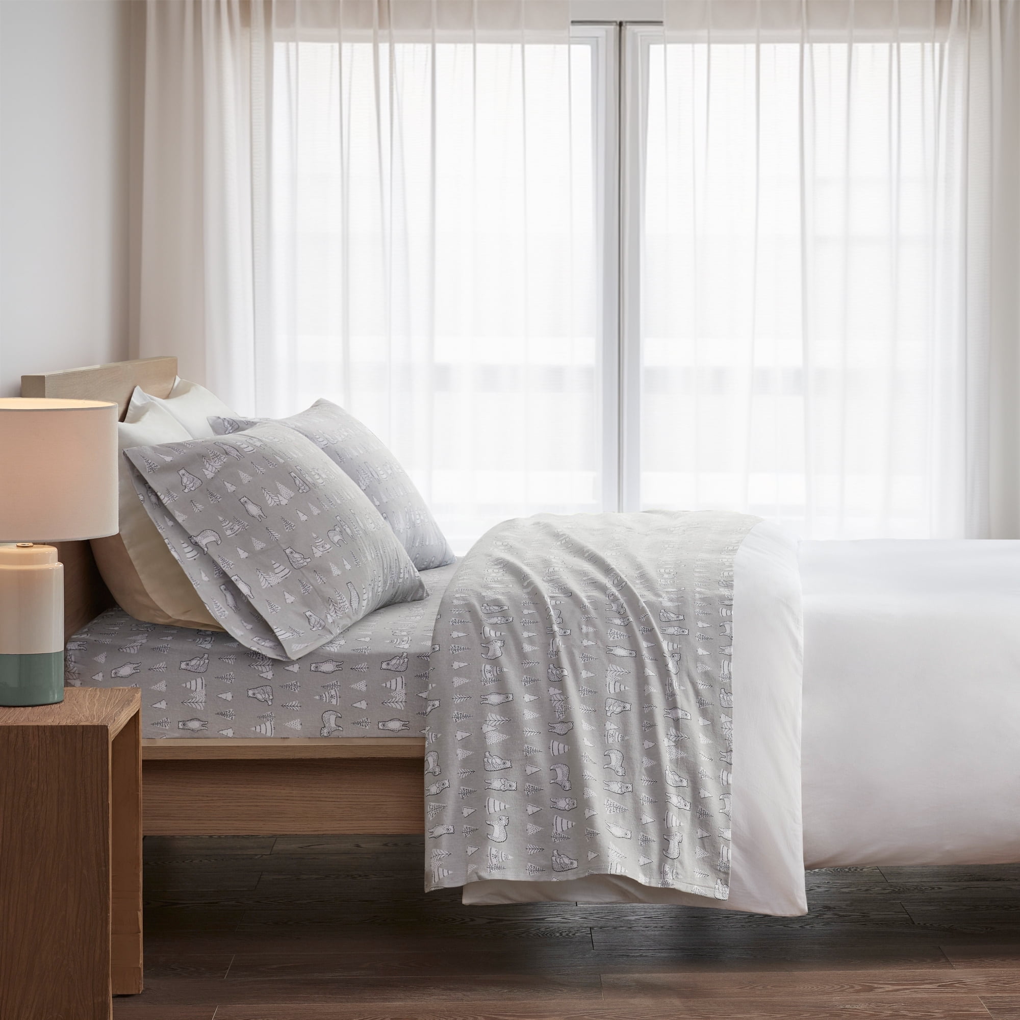 Full Size Bed Sheets Set, 4-Piece Cozy Cotton Flannel Sheets Set Full ...