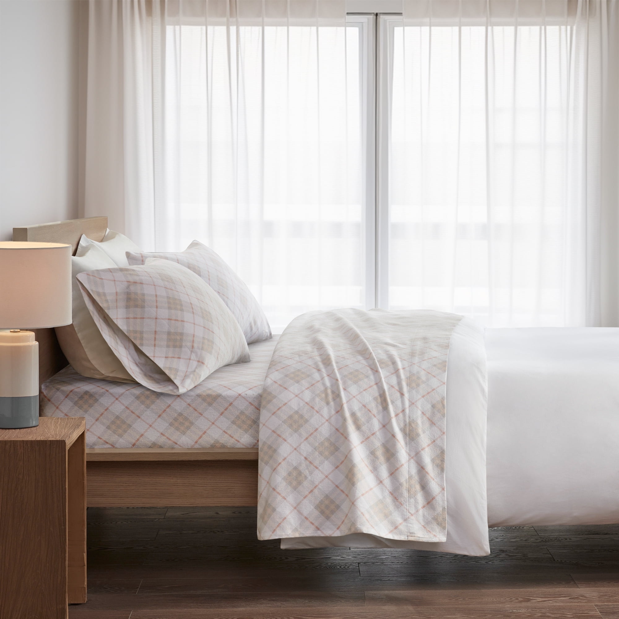 Full Size Bed Sheets Set, 4-Piece Cozy Cotton Flannel Sheets Set Full ...