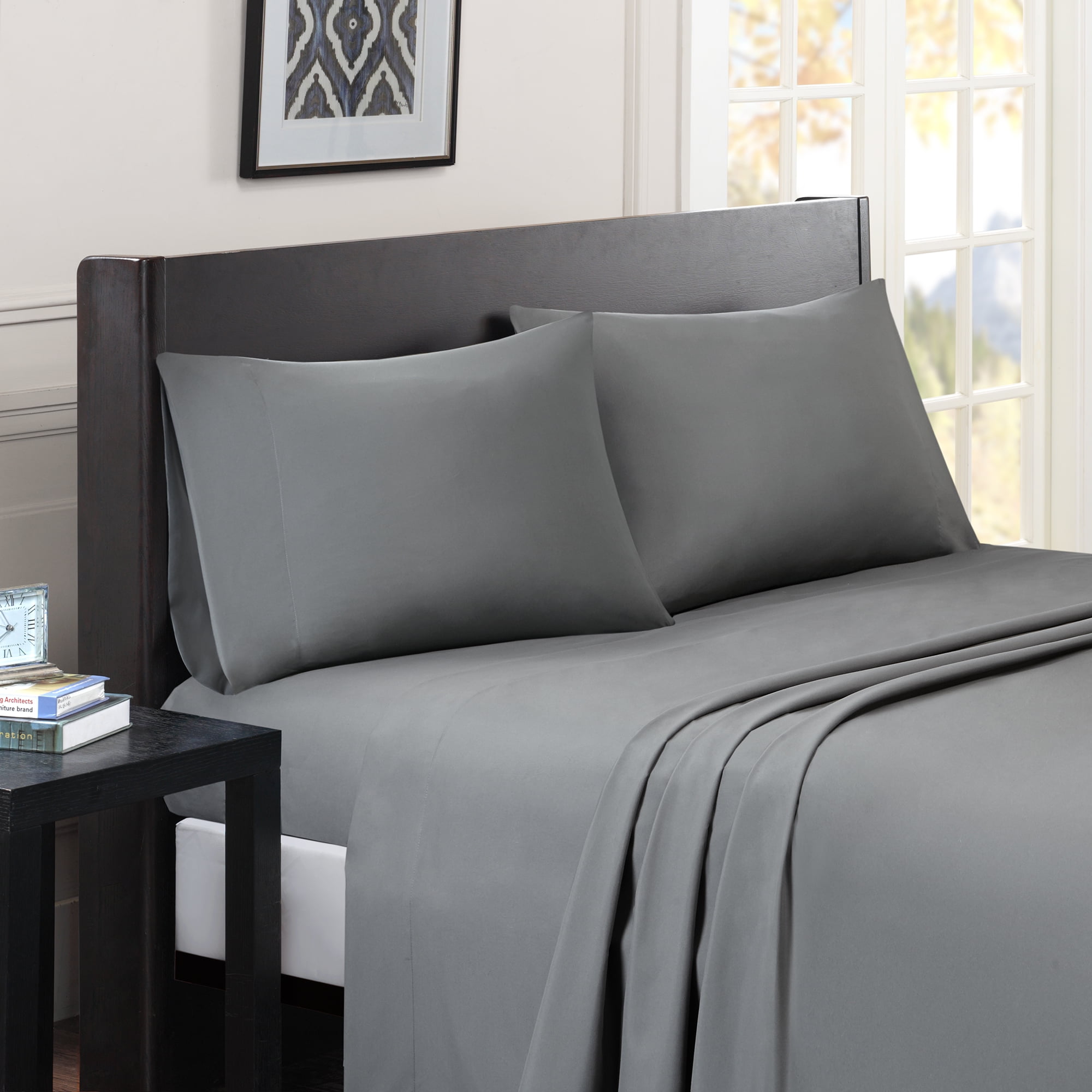 Comfort Classics Gray Polyester Sheet Sets, Twin, Machine Washable 3 ...
