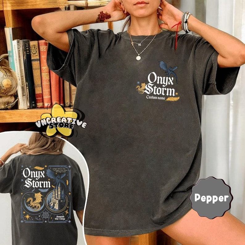 Comfort Color Custom Onyx Storm Brave The Dark Shirt, Fourth Wing ...