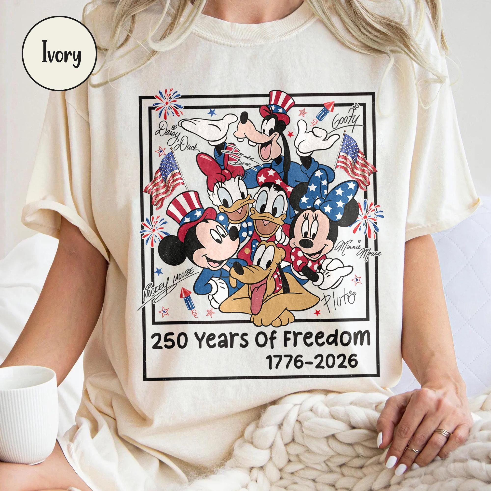 Comfort Color® Disney 250th USA Anniversary Shirts, Mickey and Friends ...