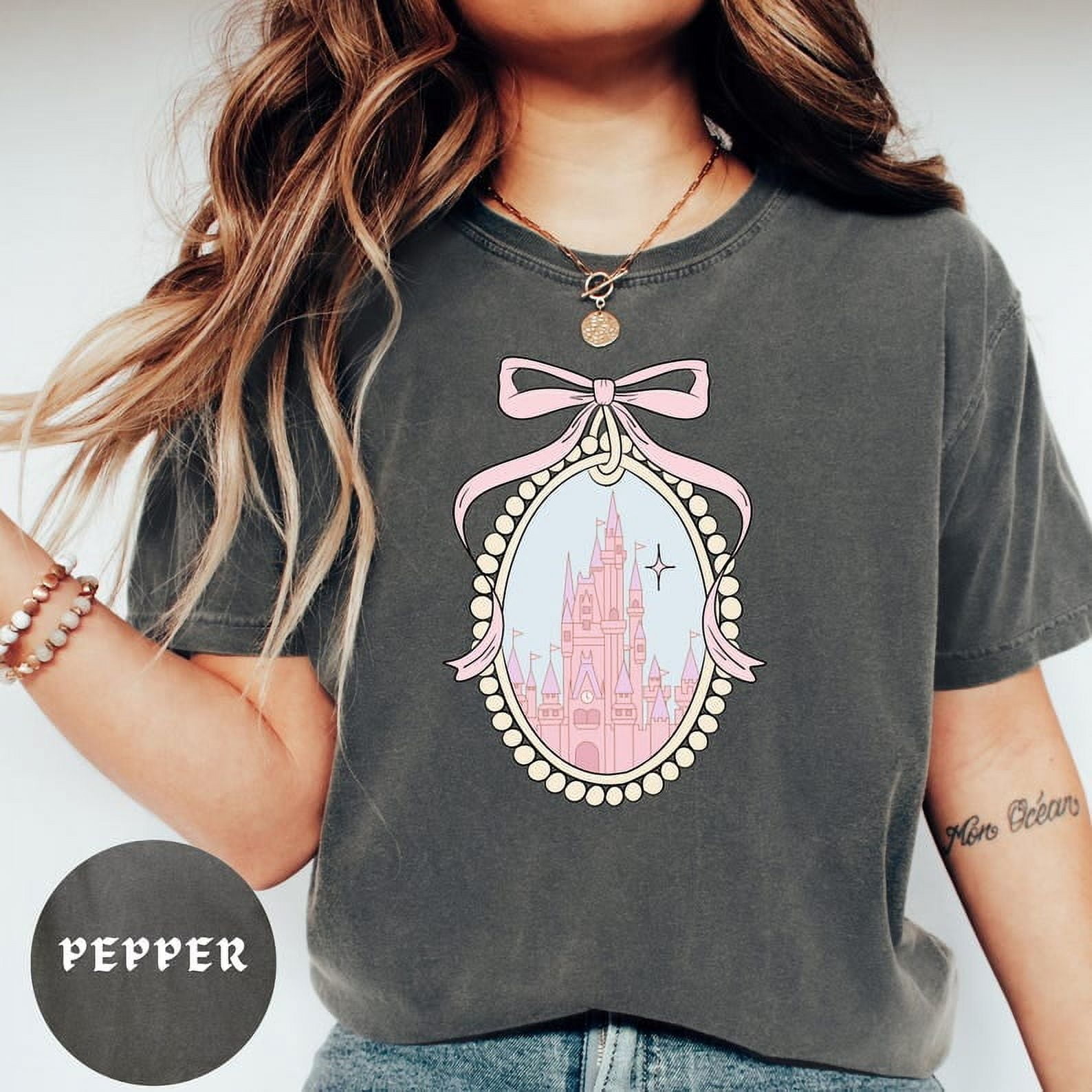 Comfort Color Disney Magical Castle with Pink Coquette Shirt, Magic ...