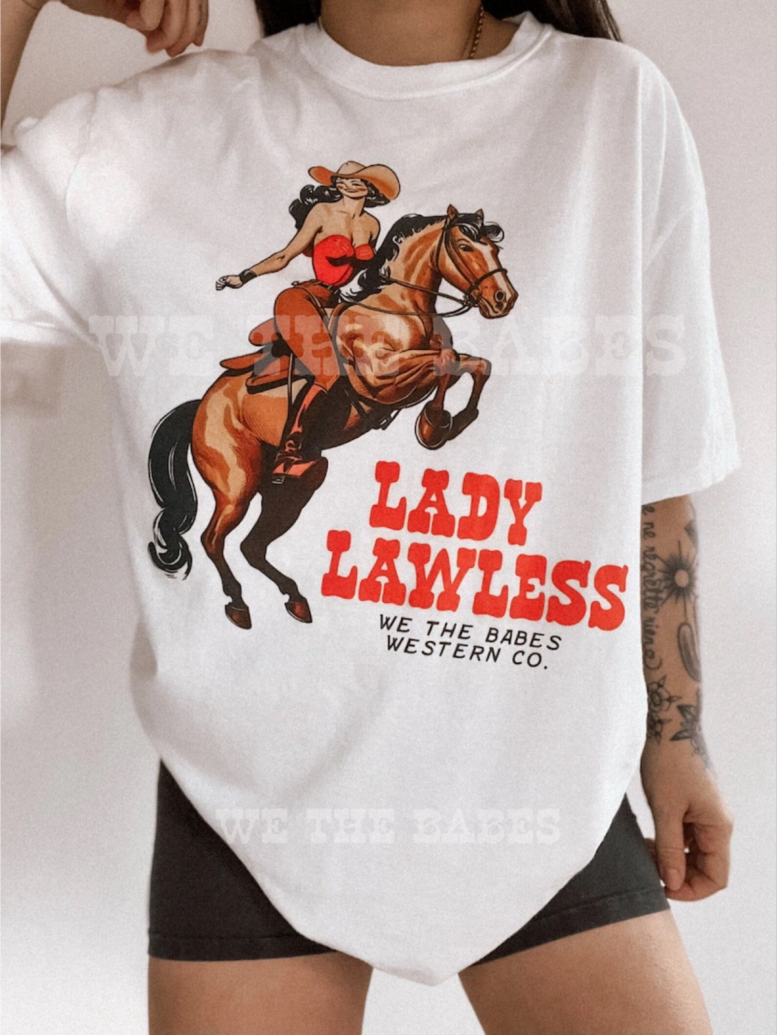 Comfort Color Lady Lawless Graphic T-Shirt, Western Cowgirl Aesthetic ...