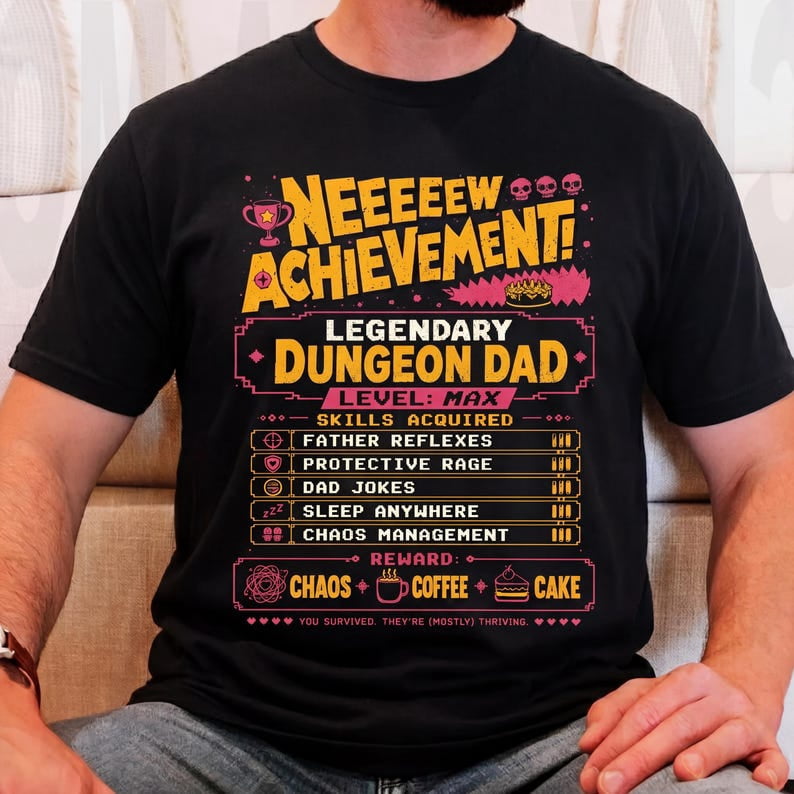 Comfort Color Legendary Dungeon Dad Shirt, New Achievement Fathers Day ...