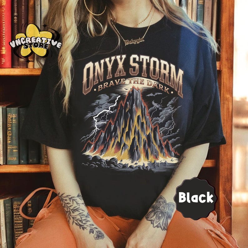 Comfort Color Onyx Storm Brave The Dark Shirt, Fantasy Reader, Fourth ...