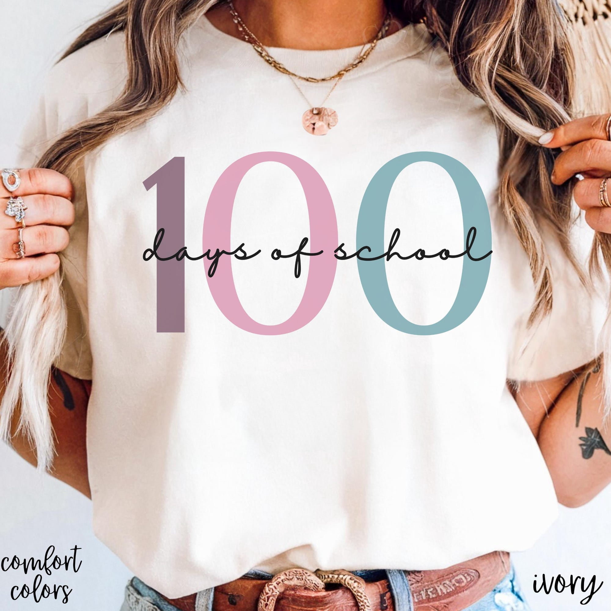 Comfort Colors 100 Days of School Teacher T-Shirt - Happy 100th Day ...
