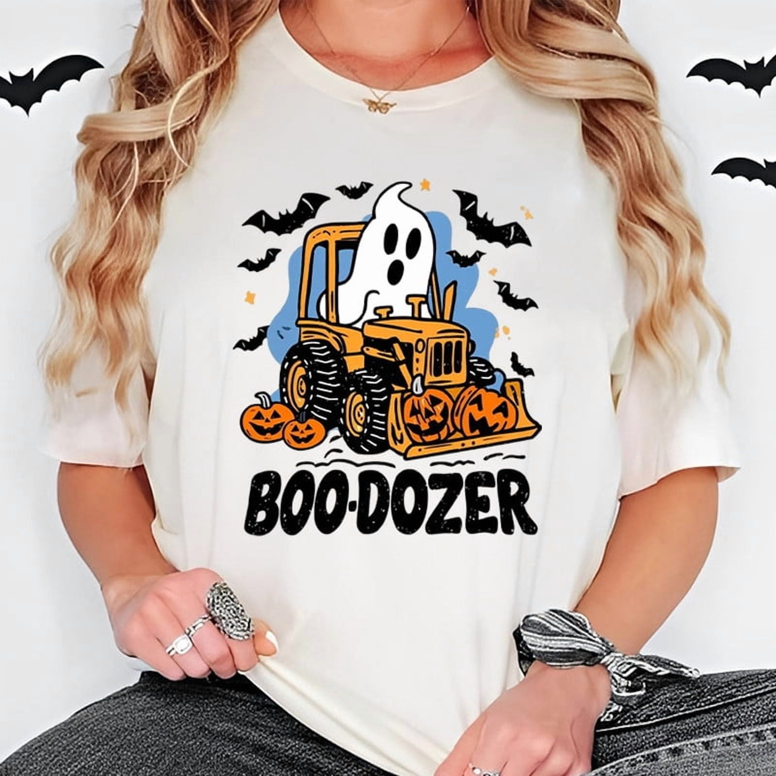 Comfort Colors 1717 BOO-DOZER Ghost Halloween Graphic T-Shirt 100% ...