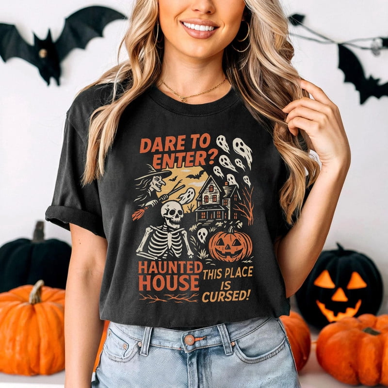 Comfort Colors 1717 Dare to Enter Haunted House Halloween T-Shirt 100% ...