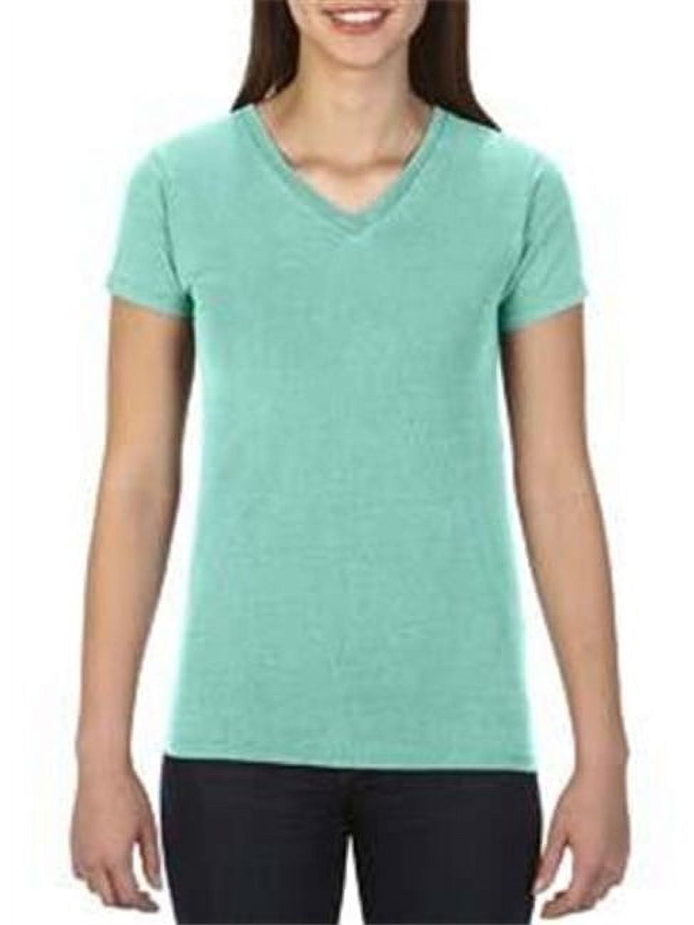 Comfort Colors 3199-Island Reef-S Ladies V-Neck Tee, Island Reef ...