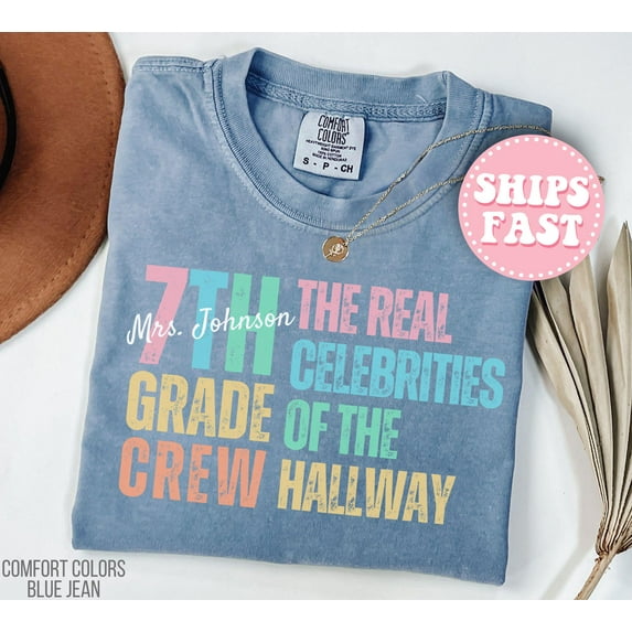 Comfort Colors 7th Grade Teacher Shirt Personalized Seventh Grade Team ...