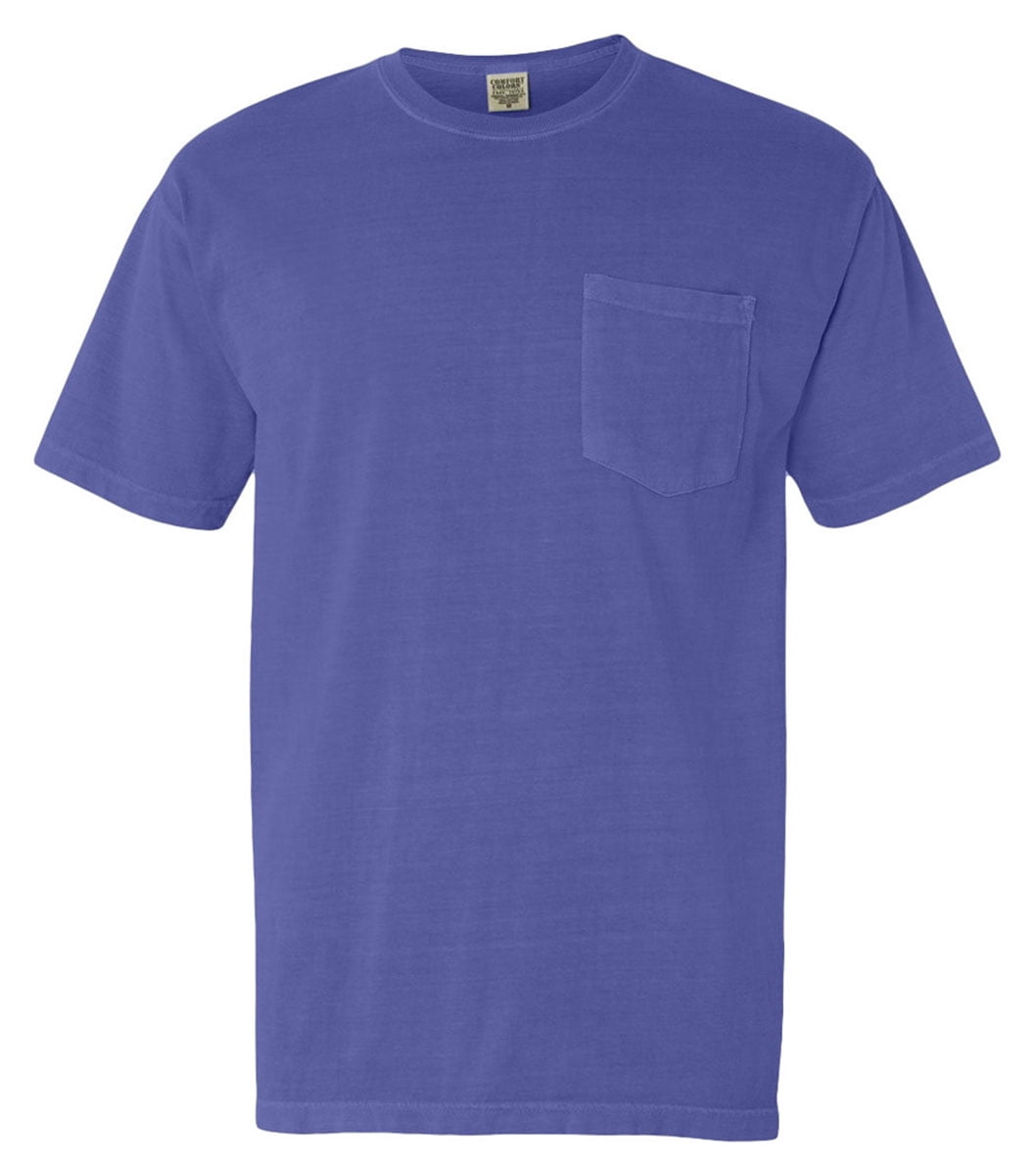 Comfort Colors Adult Ring-Spun Pocket Tee , 6030CC , Periwinkle , Large ...