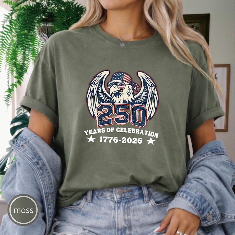 Comfort Colors® America 250th Anniversary Shirt, Patriotic Eagle T ...