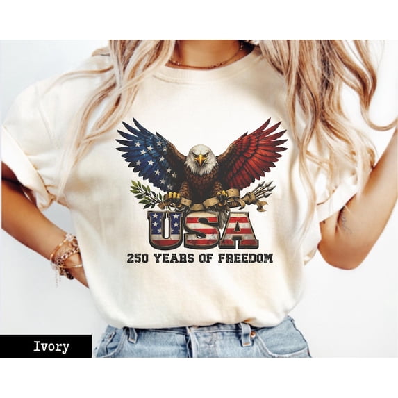 Comfort Colors® American Eagle T-shirt, 250 Years Of Freedom Shirt ...