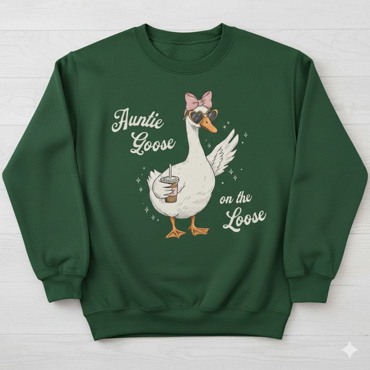 Comfort Colors Auntie Goose on the Loose Pregnancy Announcement Goose ...