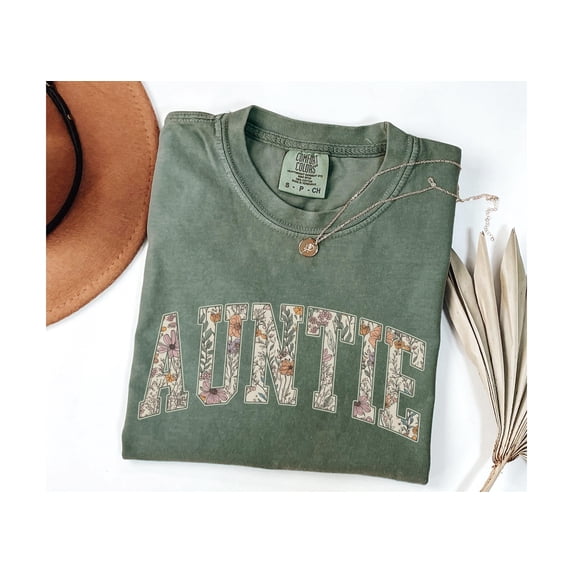 Comfort Colors® Auntie Shirt, Aunt Shirt, Floral Auntie, New Aunt Gift ...