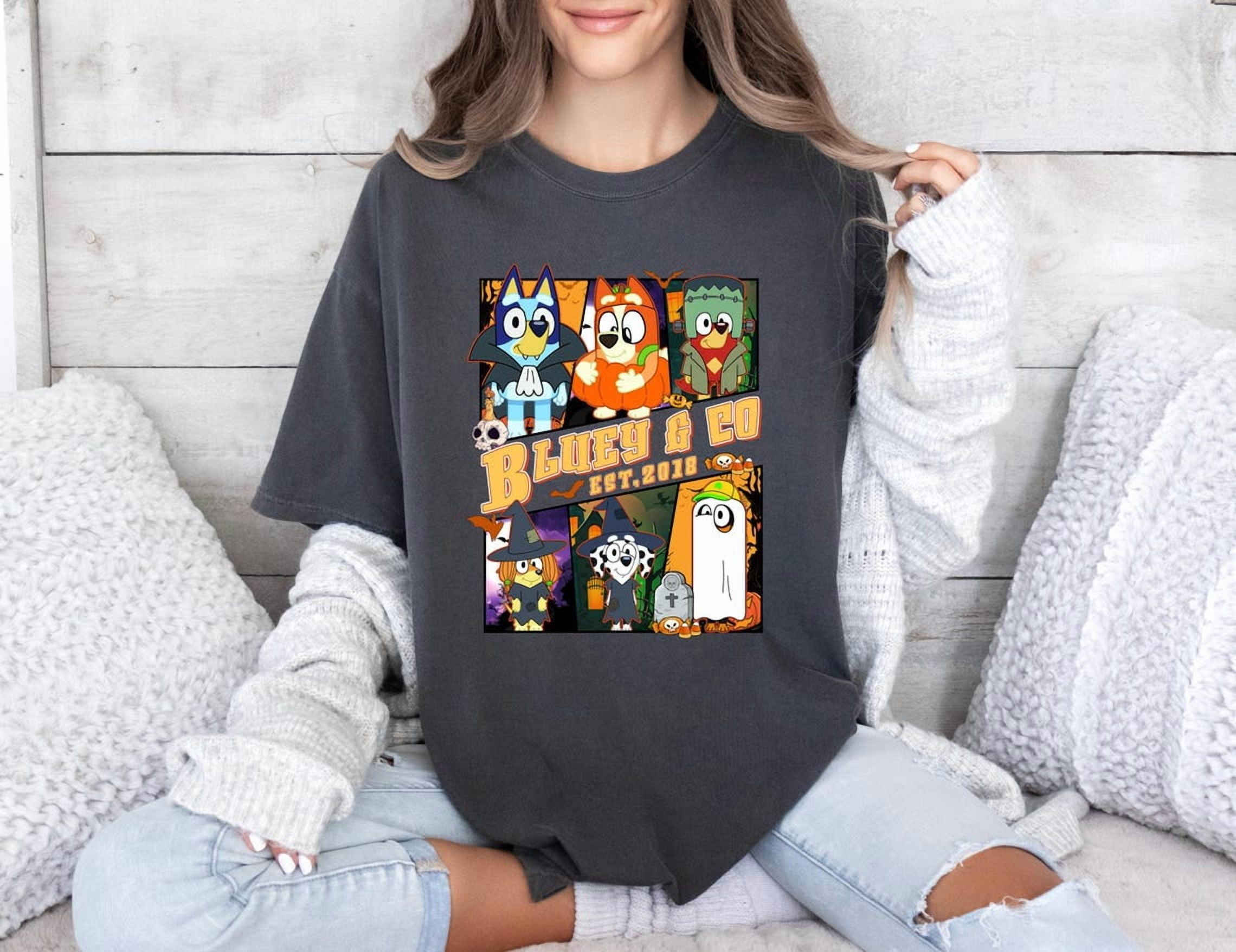Comfort Colors®Bluey Halloween Shirt, Bluey & Co EST 2018 Cartoon ...