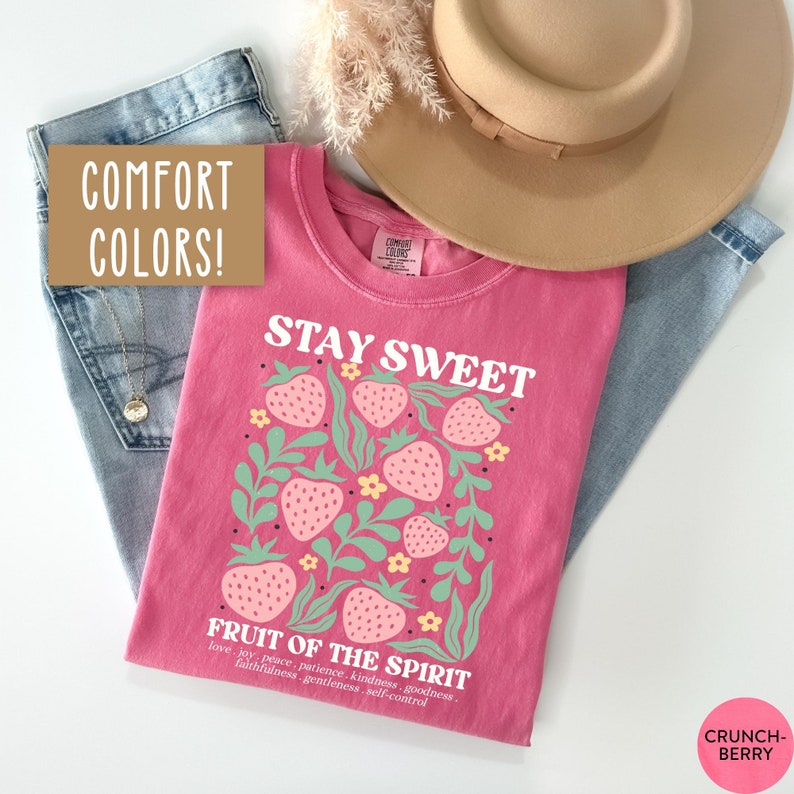 Comfort Colors Boho Christian Strawberry Shirt, Fruits of the Spirit ...