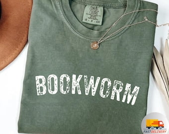 Comfort Colors Bookworm Shirt, Book Lover T-shirt, Bookish Outfit, Book ...