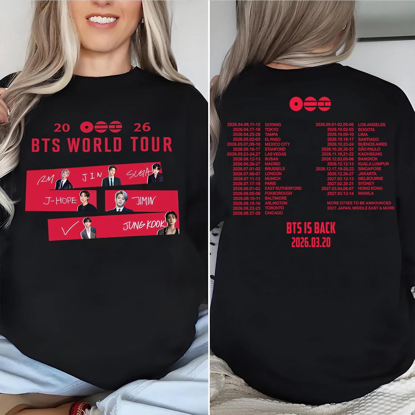 Comfort Colors Boy Band BTS Kpop T-Shirt, Retro BTS World Tour 2026 ...