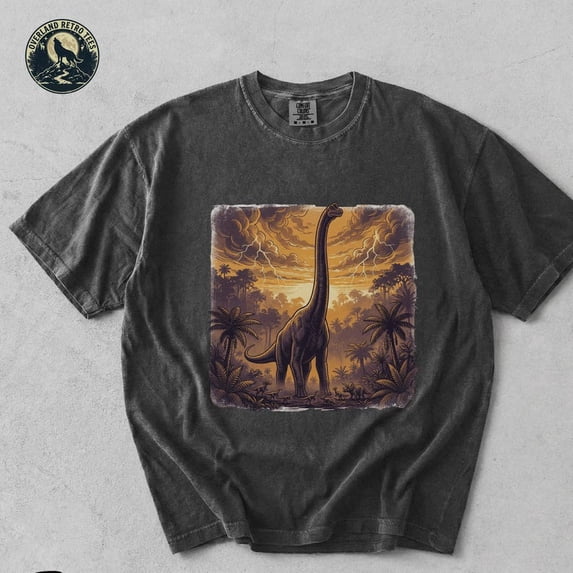 Comfort Colors® Brachiosaurus Prehistoric Jungle Storm Shirt, Vintage ...