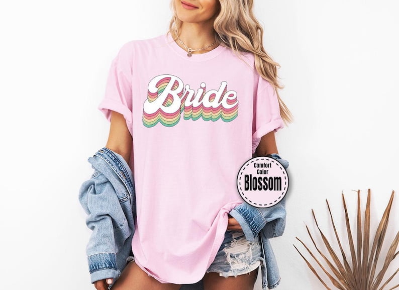 Comfort Colors®Bride Shirt, Retro Bride Shirt, Bridesmaid Party Shirt ...