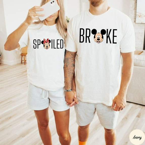 Comfort Colors Broke and Spoiled Matching Couple Valentine T-Shirt ...