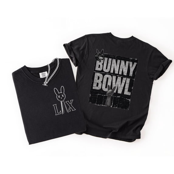 Comfort Colors® Bunny Bowl 2 Sided T-Shirt, Super Bowl 2026 Shirt, Here ...