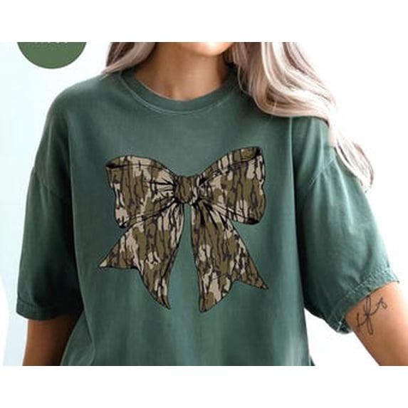 Comfort Colors Camo Bow Shirt,Camo Coquette Shirt,Duck Hunting Shirt ...