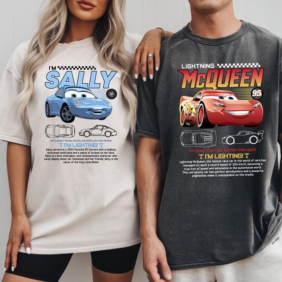 Comfort Colors® Cars Couple Matching Shirt, Lightning McQueen Shirt ...
