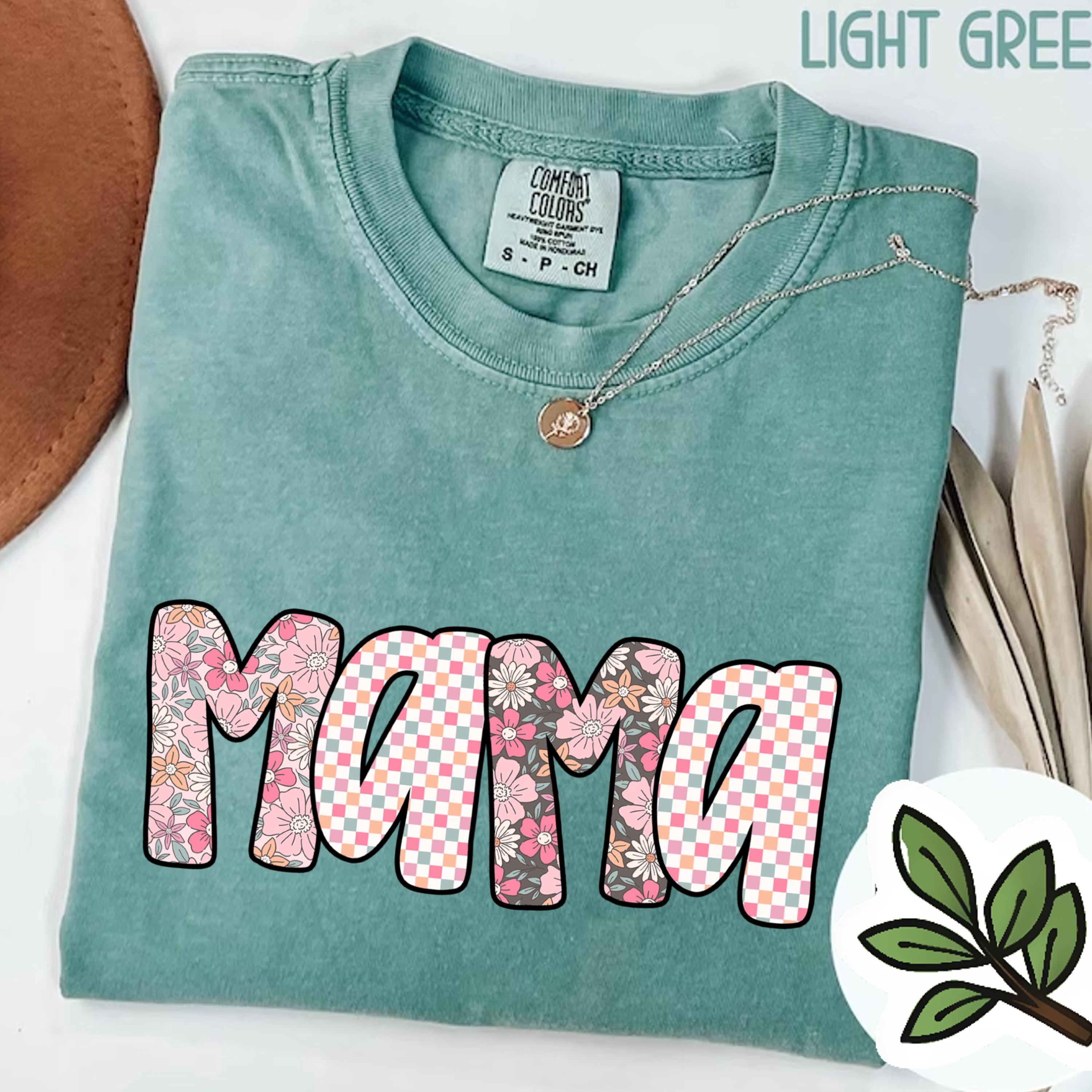 Comfort Colors® Checkered Mama Shirt, Floral Mama Shirt, Nature Lover ...