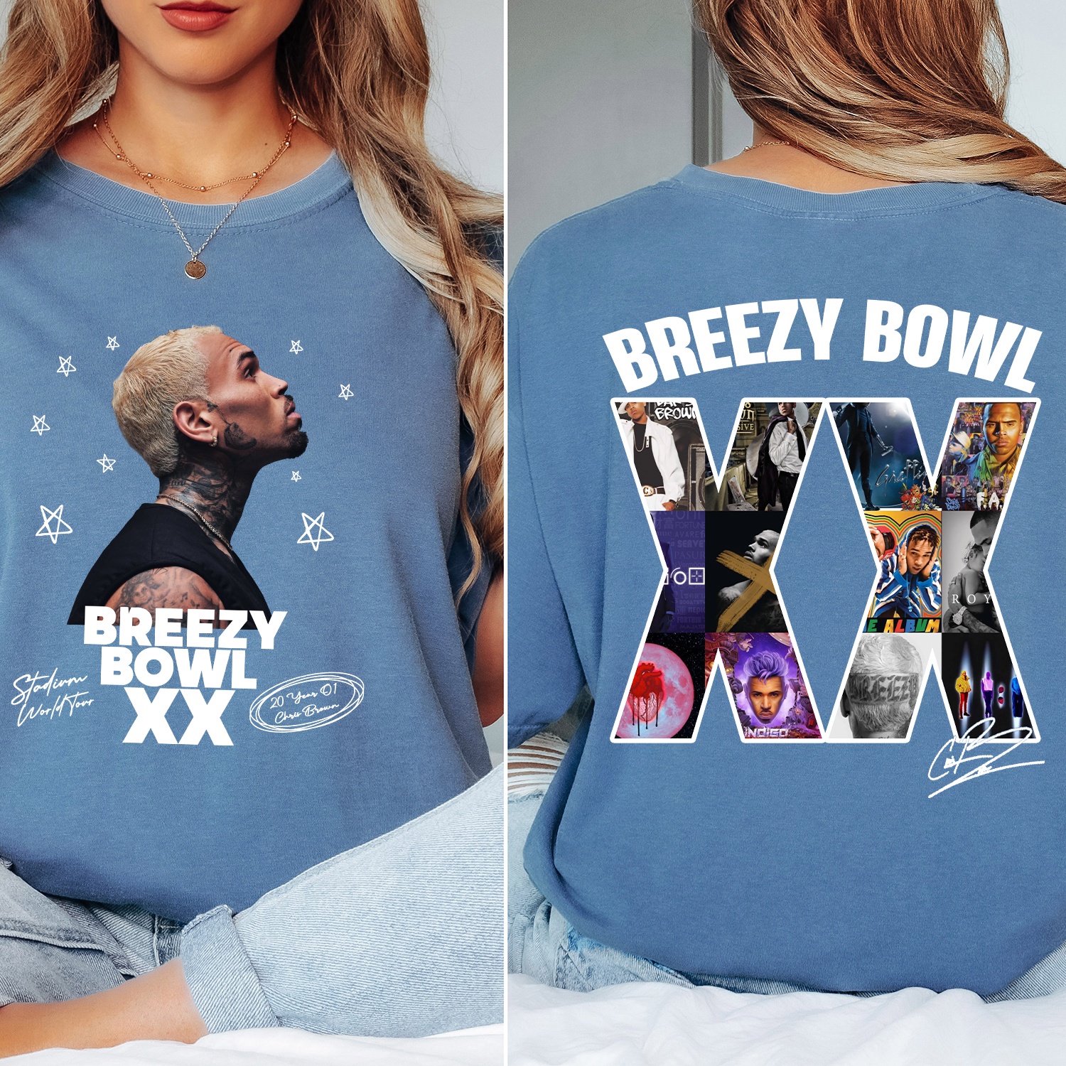 Comfort Colors Chris Brown 2025 Breezy Bowl XX Tour T-Shirt, Double ...