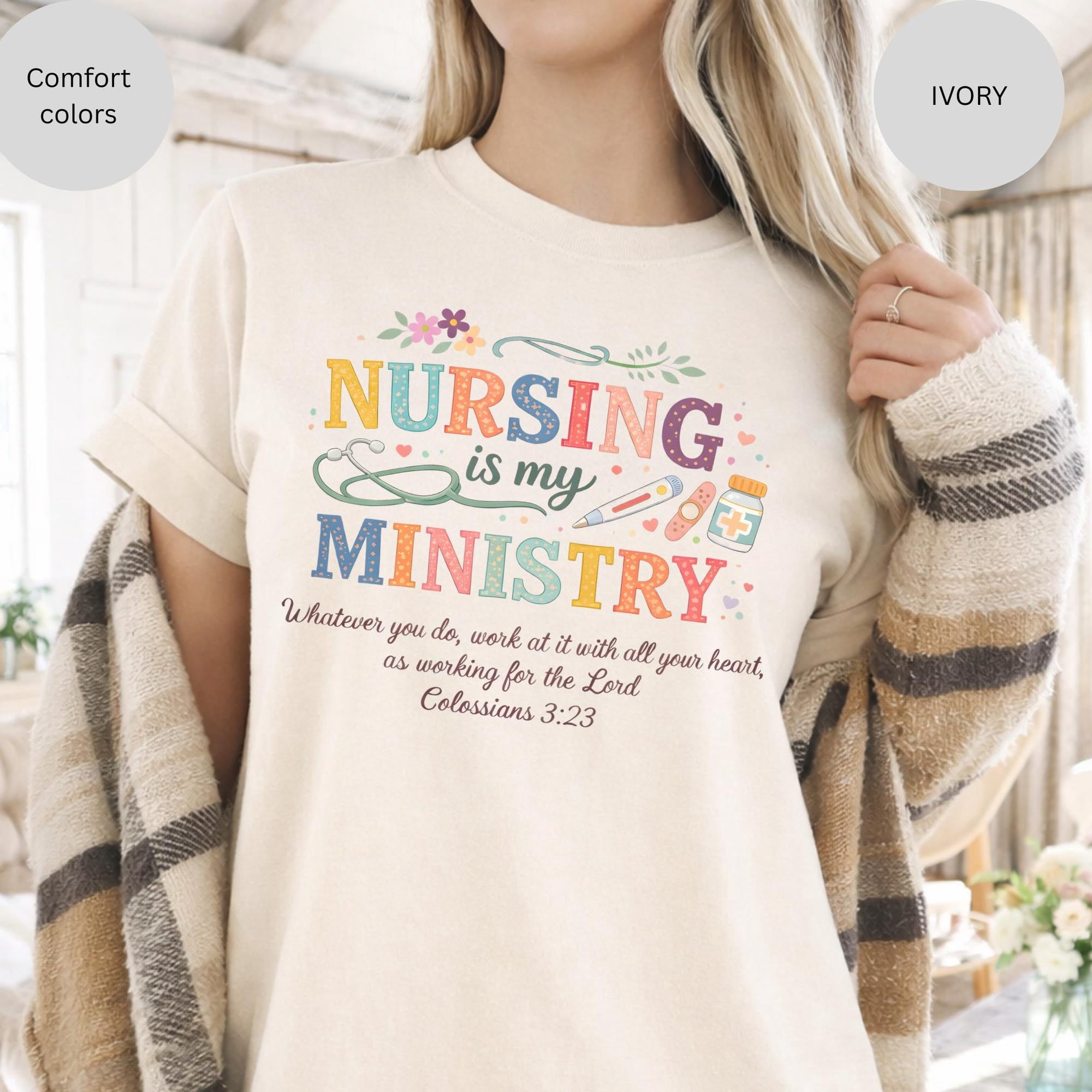 Comfort Colors Christian Nurse Shirt, Catholic Gift, Religious ER Nurse ...