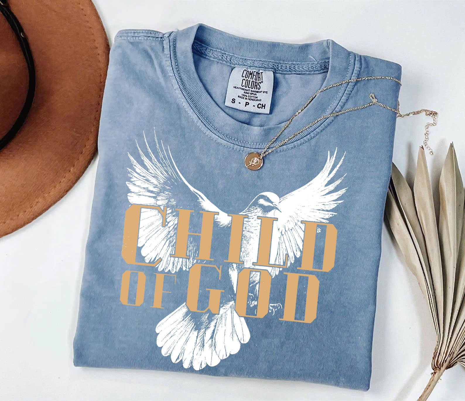 Comfort Colors Christian T-Shirt – Child of God Design with Dove ...