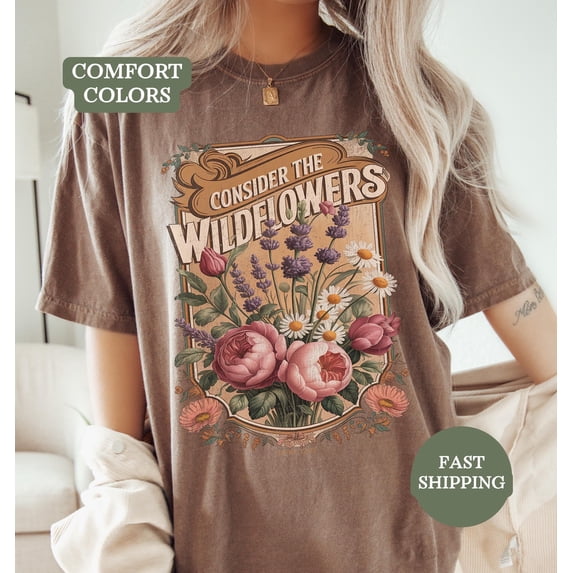 Comfort Colors Christian T-Shirt: Floral Bible Verse, Unisex Fit ...