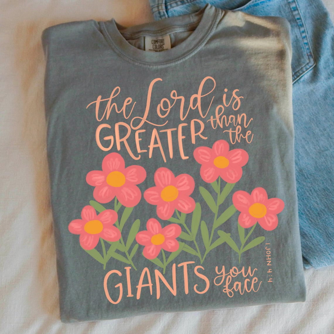Comfort Colors Christian "The Lord is Greater" Tee Shirt, inspirational ...